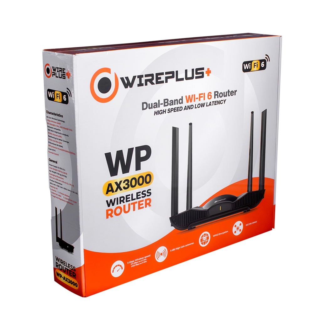ROUTER WIREPLUS WP-AX3000 DOBLE BANDA GIGABIT WIFI 6 | Grupo Plus